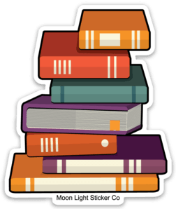 Book Stack Sticker – Moon Light Sticker Co.