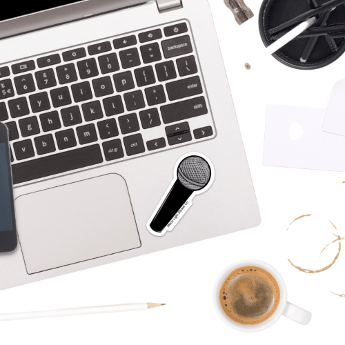 Microphone Sticker – Moon Light Sticker Co.