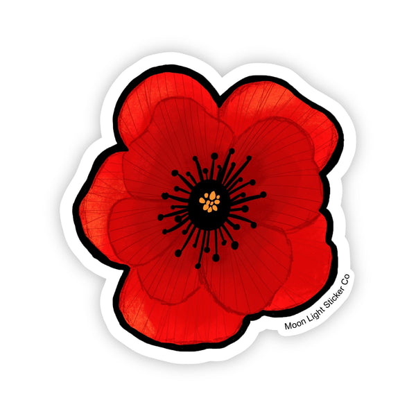 Poppy Sticker – Moon Light Sticker Co.